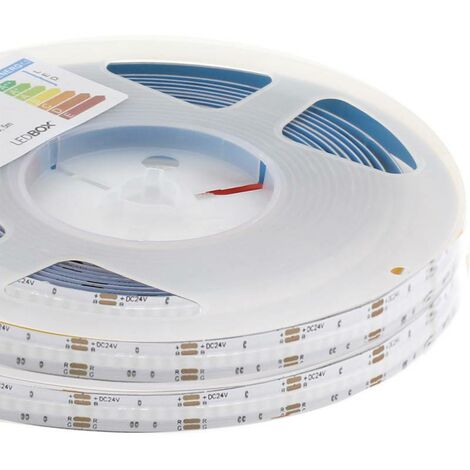 Bande LED COB RVB, DC24V, 5m (480Led/m), 75W, IP20, RVB