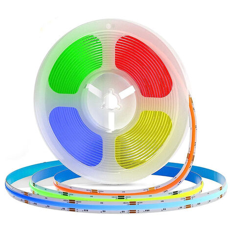 Bande LED COB RVB, DC24V, 5m (480Led/m), 75W, IP20, RVB