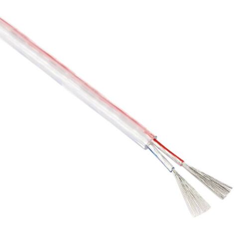 Câble rond transparent 2x0,50mm Couleur argent, 1m