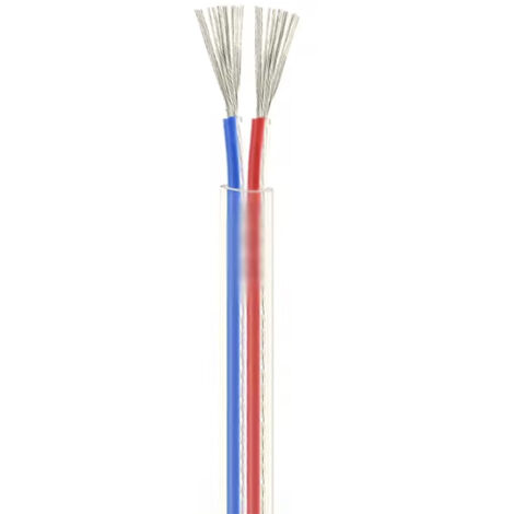 Câble rond transparent 2x0,50mm Couleur argent, 1m