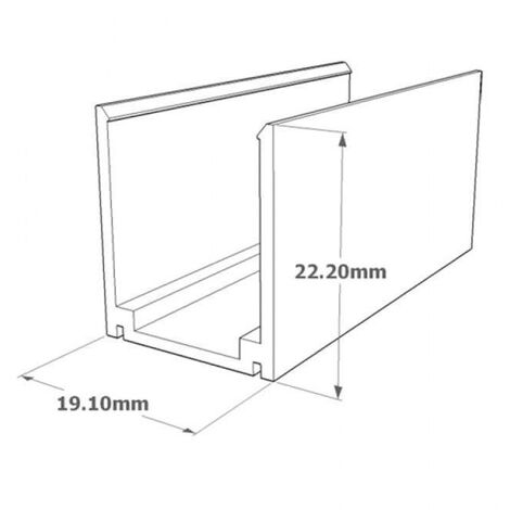 Rail LED aluminium NEON 1m, 14x26mm