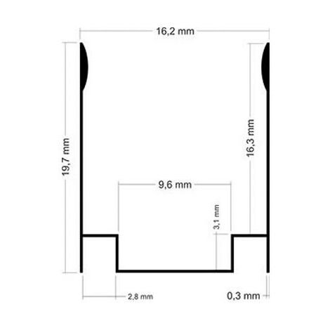 Rail LED aluminium NEON 1m, 14x26mm