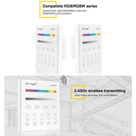 Contrôleur tactile RGB/RGBW 4 zones RGB/RGBW encastrable T3
