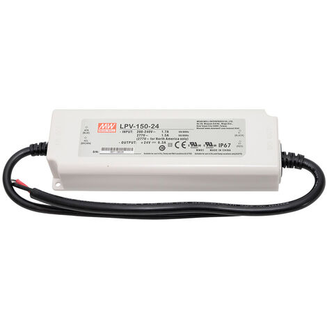 Alimentation IP67, DC24V/150W/6,24A Mean Well LPV-150-24