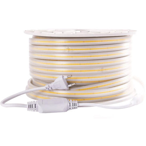 Bande LED 220V COB, 288Led/m, bobine de 50m avec connecteurs
