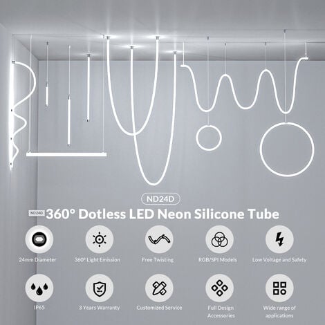 NEON Flex tube silicone rond ⦰24mm PRO, 1 mètre