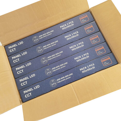 Pack 10 x Panneau LED 48W-40W-36W-24W, 60x60cm, 4CCT, OSRAM Chip,
