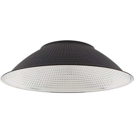 Réflecteur aluminium 90° pour lampe industrielle, Ø215mm, noir