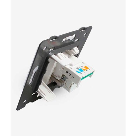 Connecteur téléphonique RJ11 gris pour mécanisme d'encastrement