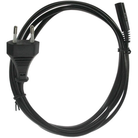 Câble d'alimentation, 2 x 0,75mm, prise EU-C7, 1m. noir