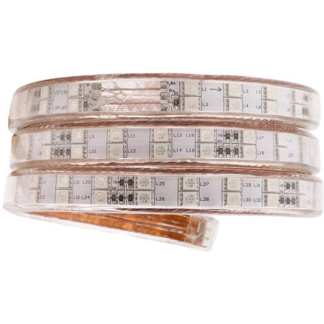 Bande LED 220V SMD5050, 120Led/m, RVB, 2 rangées, 1 mètre, RVB