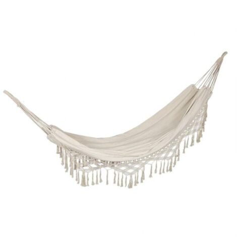 Amaca da giardino in morbido cotone beige con zaino, ideale per ...