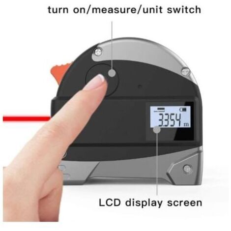 in 1 Righello di misurazione Misuratore di distanza laser digitale 30m ...