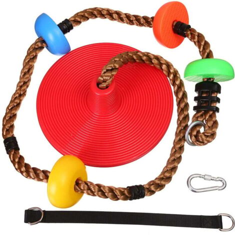 Altalena con corda da arrampicata per bambini con piattaforma e sedile ...