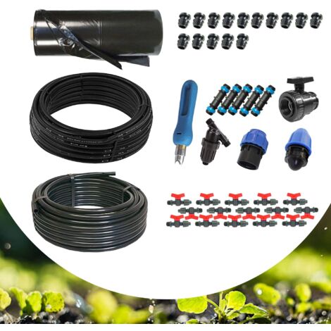 Kit Irrigazione a Goccia Completo per Orto con Pacciamatura, 50mq ...