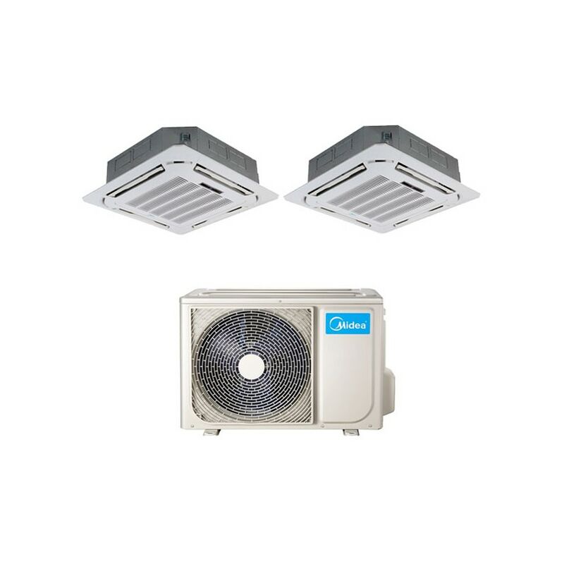 MIDEA Cassette 4-Way Dual Split Klimagerät R-32 9000+9000 mit M20-18FN8 ...