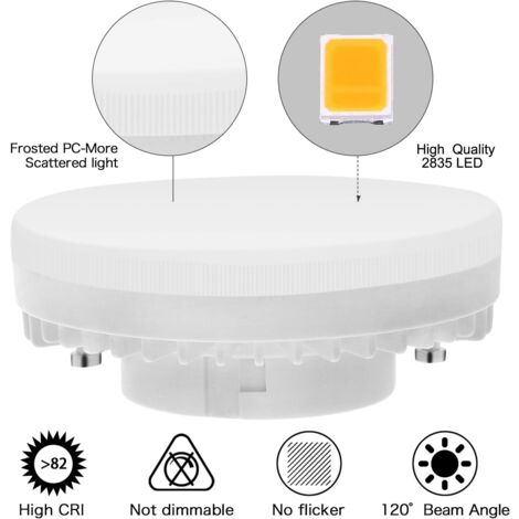 GX53 LED-Leuchtmittel, 7 W, 3000 K, warmweiß, nicht dimmbar, Gx53 ...