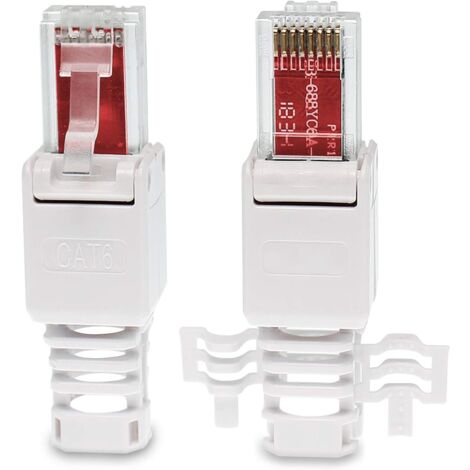 RJ45 Cat6 Cat5 LAN Patch Netzwerkkabel Stecker Werkzeuglose Montage ...