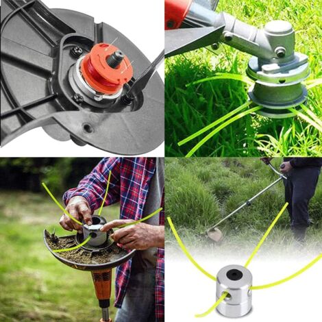 2-teiliger Aluminium-Trimmerkopf, Rasentrimmerkopf-Set, Nylonschnur für ...