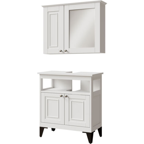 Conjunto de muebles de baño Vanity, Blanco, 2 partes, Vicco