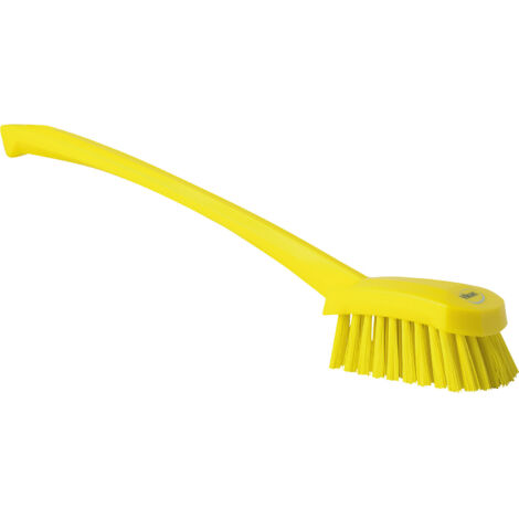 Vikan, Brosse de lavage à manche long, dur, lot de 10, jaune