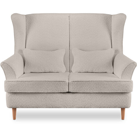 KONSIMO Klassische Sofa 2-Sitzer mit zwei dekorativen Kissen inklusive ...