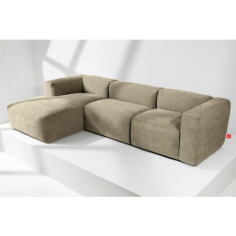 KONSIMO BUFFO Ecksofa Links mit extrem weicher und bequemer Sitz, gelb
