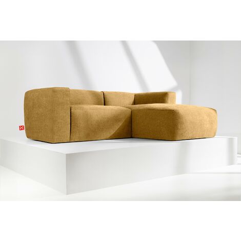 KONSIMO BUFFO Ecksofa Rechts 3/4 Sitzer mit extrem weicher und bequemer Sitz, gelb