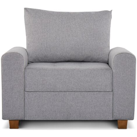 KONSIMO REVO Klassischer Sessel mit Sitzhocker, hellgrau