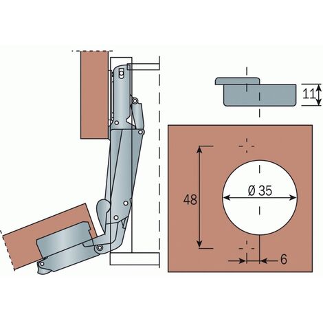 CHARNIERE SALICE C2AFA99 ouverture 165° recouvrement de 19