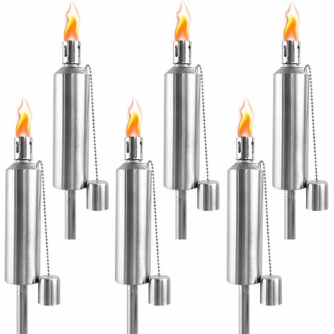 YARDIN torches de jardin en acier inoxydable lot de 6, torches d ...