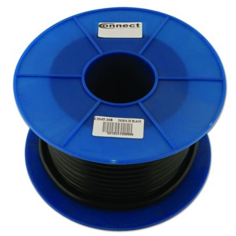Connect Black 4 Core Auto Cable 5.75A 30m 30090
