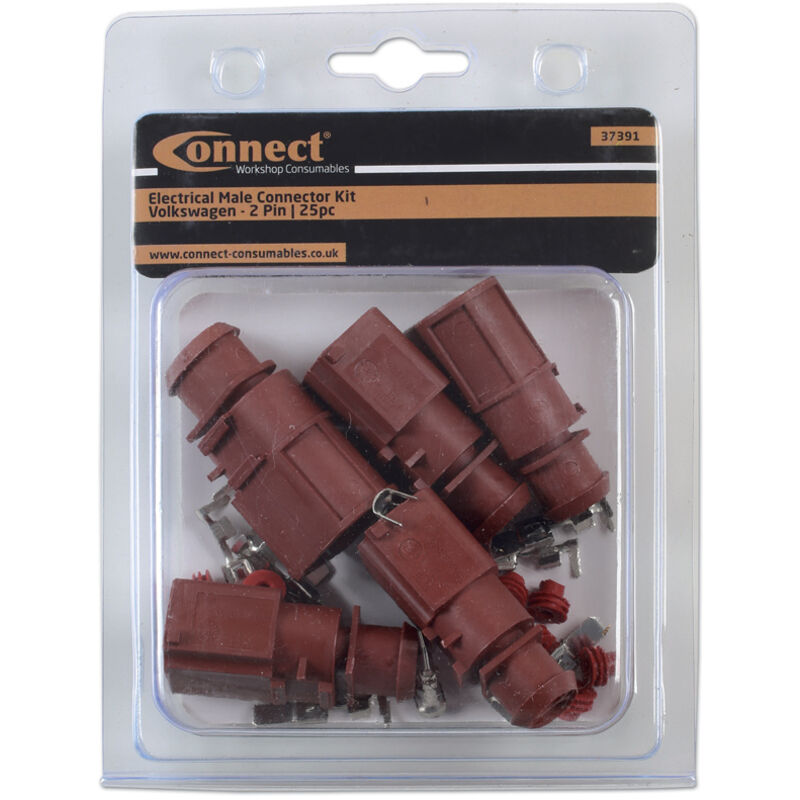 Connect VW Electrical Male Connector 4.8mm 2 Pin Kit 25pc 37391