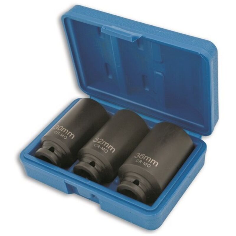 Laser Tools Metric Hub Nut Socket Set 1/2""D 3pc Thin Wall 30 32 36mm ...