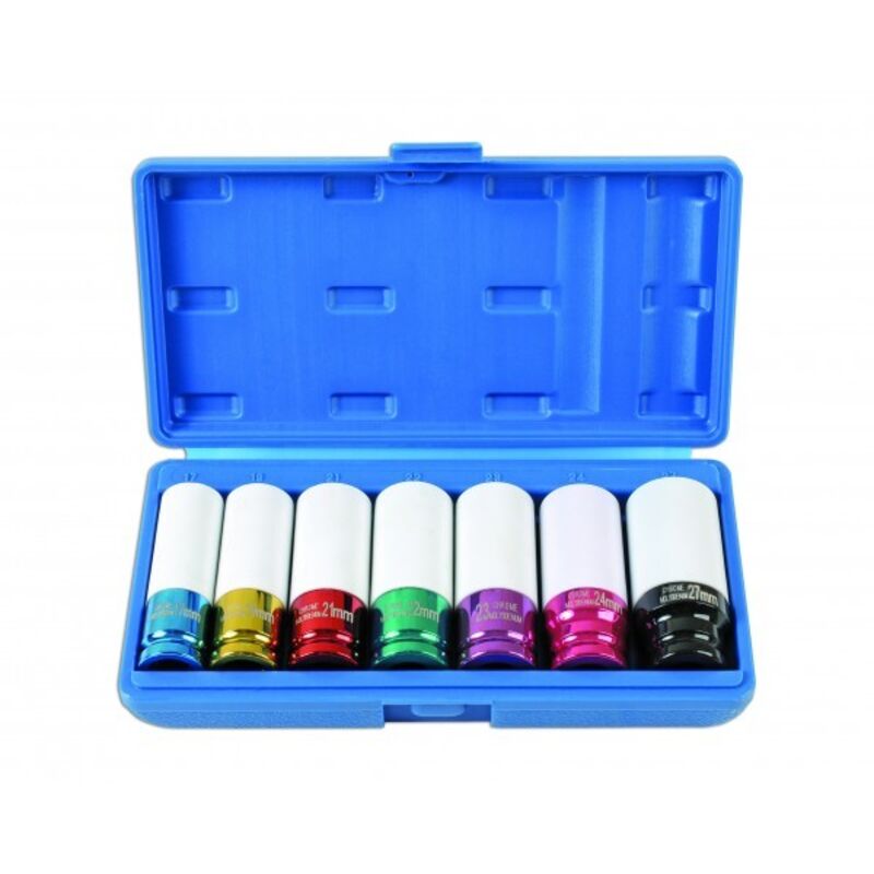 Laser Tools Metric Alloy Wheel Nut Socket Set 1/2""D 7pc Single Hex 6723