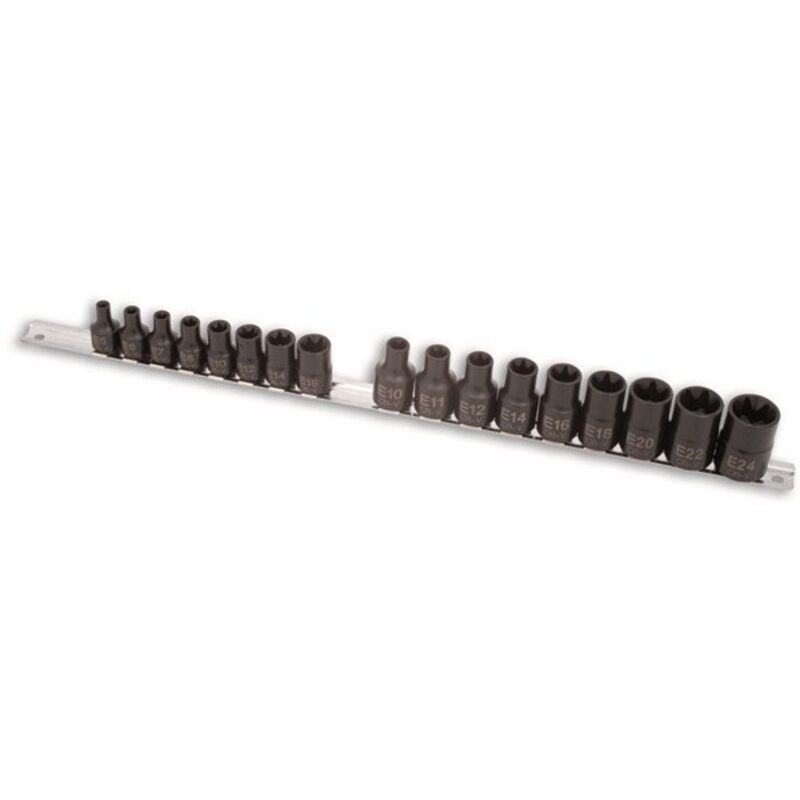 Laser Tools Impact Inverted Torx Star Socket Set 3/8""D 1/2""D 17pc E5 ...