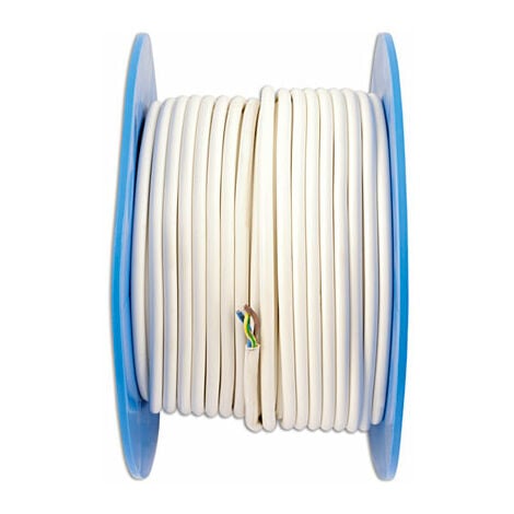 Connect White 3 Core Mains Cable 6A 50m 30673