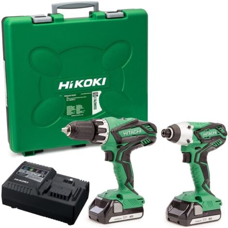 HiKOKI Twin Pack Combi Drill And Impact Driver 18V 2 x 1.5Ah Li-ion KC18DGLJAZ