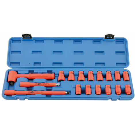 Laser Tools Metric Insulated Socket Set 3/8""D 17pc Bi Hex 1000V AC 1500V DC 5483