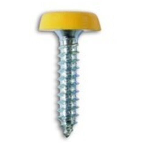Connect Number Plate Screw 10 x 1"" Yellow Polytop 100pc 31547