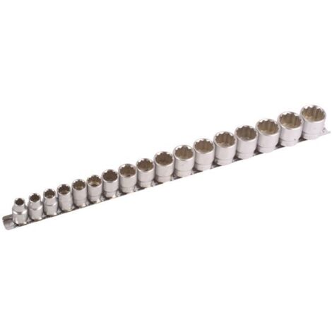 Laser Tools Metric Socket Set 3/8D Bi Hex 12pt Satin Finish17pc 8mm to ...