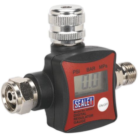 Sealey Spray Gun Digital Pressure Regulator Gauge psi bar kg/cm² or KPa ...