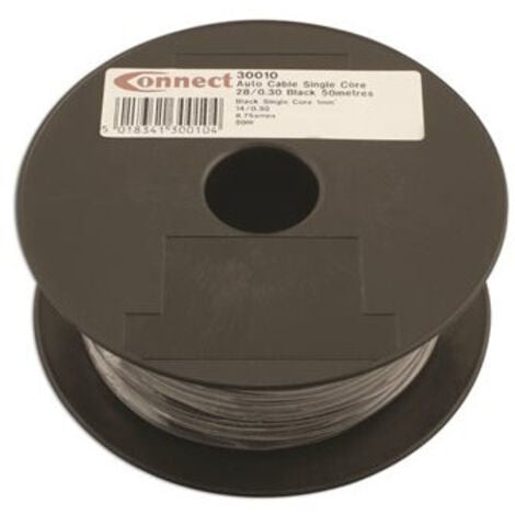 Connect Black Single Core Auto Cable 28/0.30 50m 30010