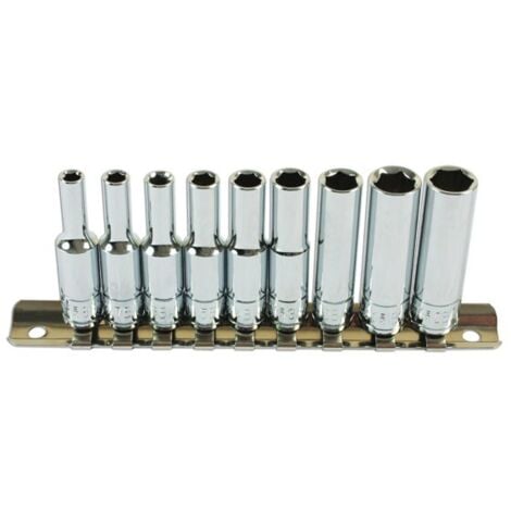 Laser Tools BA Deep Socket Set 1/4""D 6 Sided Length 50mm 9pc 6196