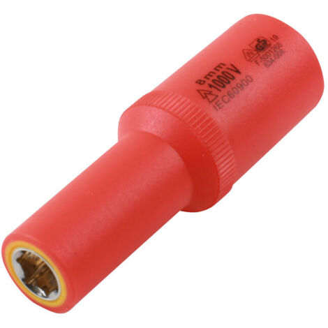 Laser Tools Insulated Deep Magnetic Socket 3/8""D 8mm 7562