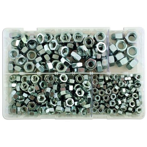 Connect Assorted MM Plain Steel Nuts Box 370pc 31860
