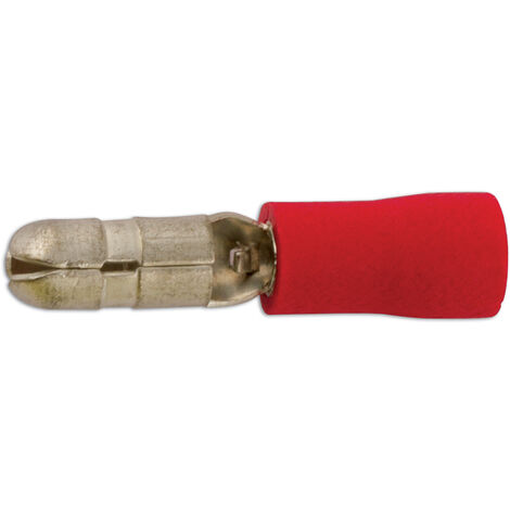 Connect Red Male Bullet Terminal 4mm 10pc 36869
