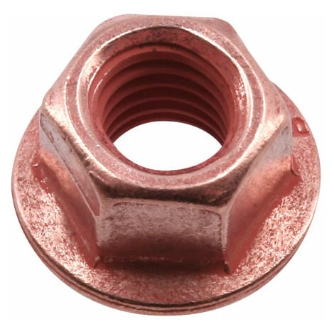 Connect Copper Flashed Nut Flanged & Self Locking M8 x 1.25 x 12mm Hex ...