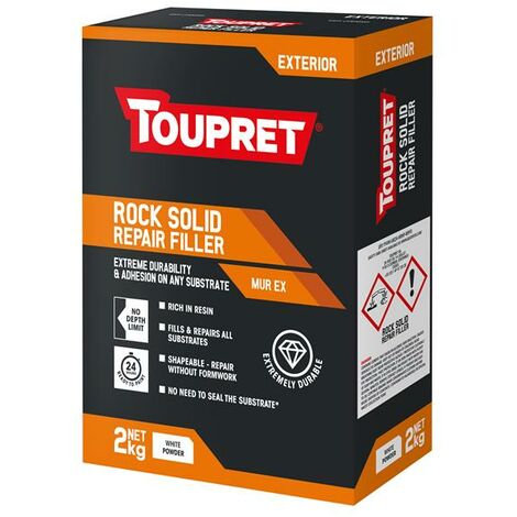 Toupret Exterior Rock Solid Repair Filler 2kg For Most Surfaces TOUTTMUX02