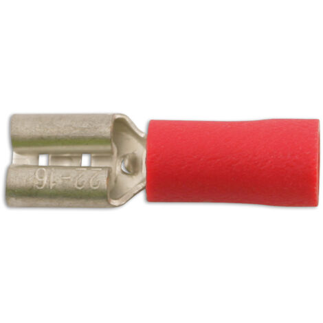 Connect Red Female Push On Insulated Terminal 6.3mm 10pc 36866